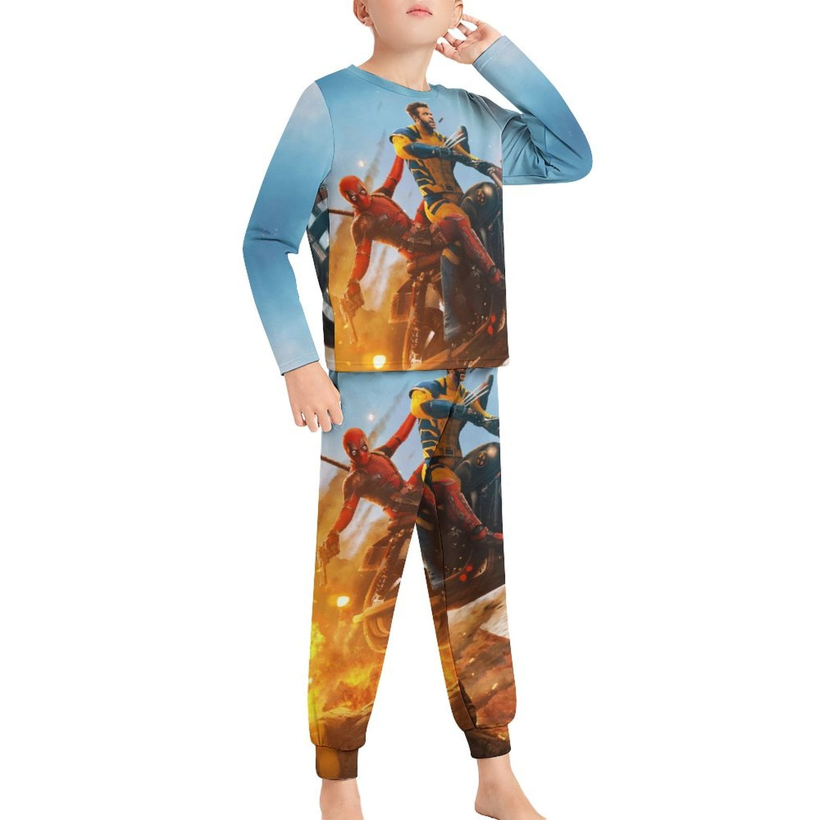 Deadpool & Wolverine Little Big Boys Girls Pajamas Set Long Sleeve Kids ...