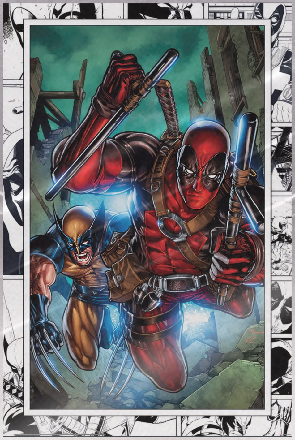 Deadpool & Wolverine - Marvel Comics Poster (Attack) (Size: 24" x 36 ...