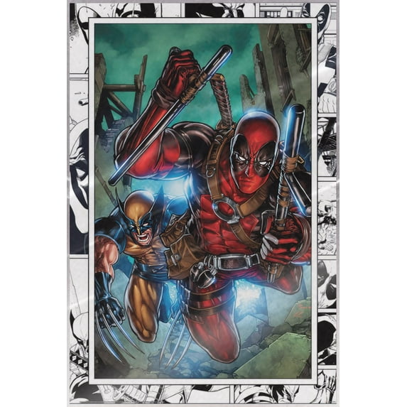 Deadpool & Wolverine - Marvel Comics Poster (Attack) (Size: 24" x 36 ...