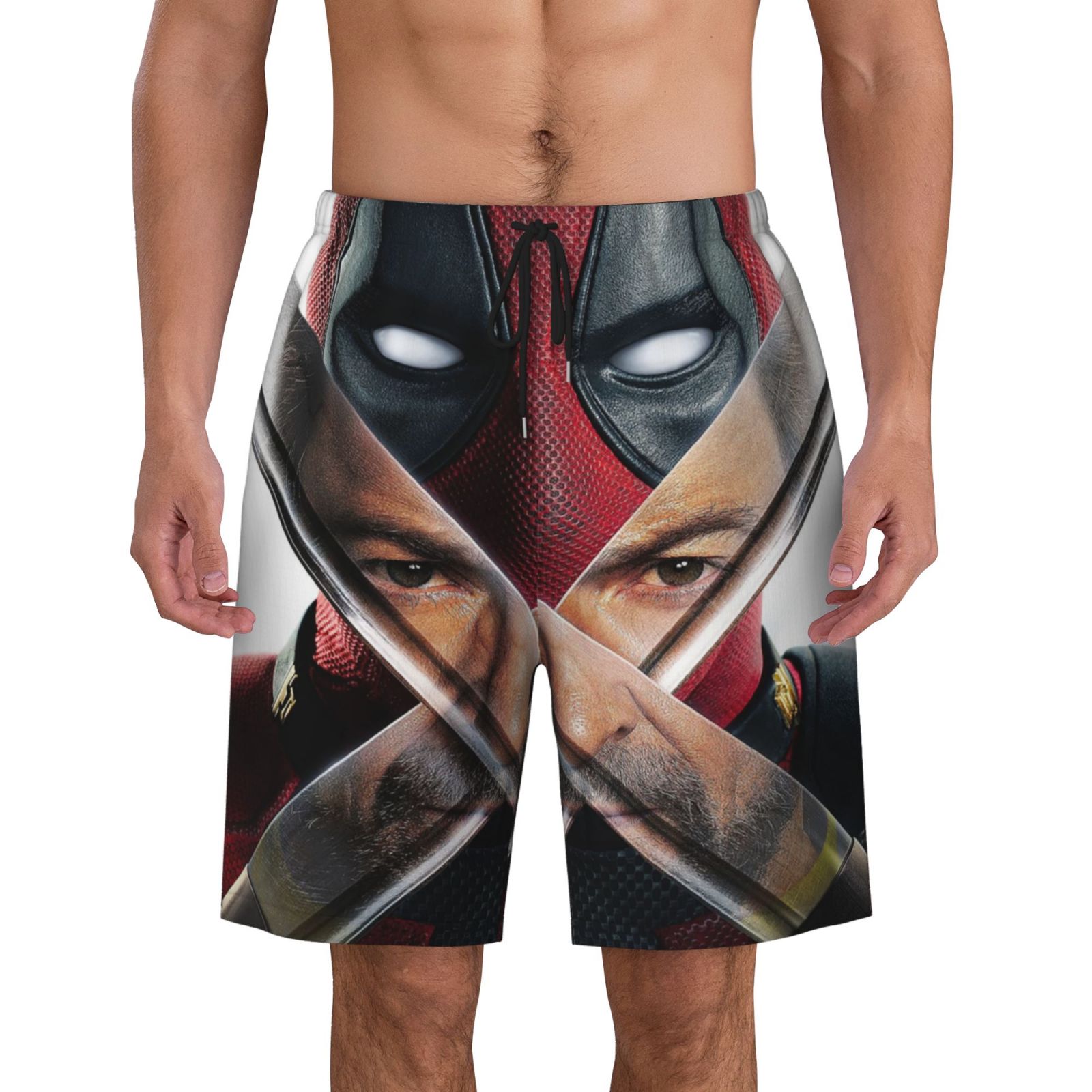 Deadpool & Wolverine Mens Swim Trunks Quick Dry Board Shorts with Mesh ...