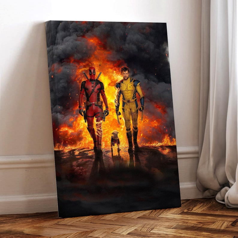 Deadpool & Wolverine Movie canvas, Wrapped Canvas Wall Art 24x36 ...