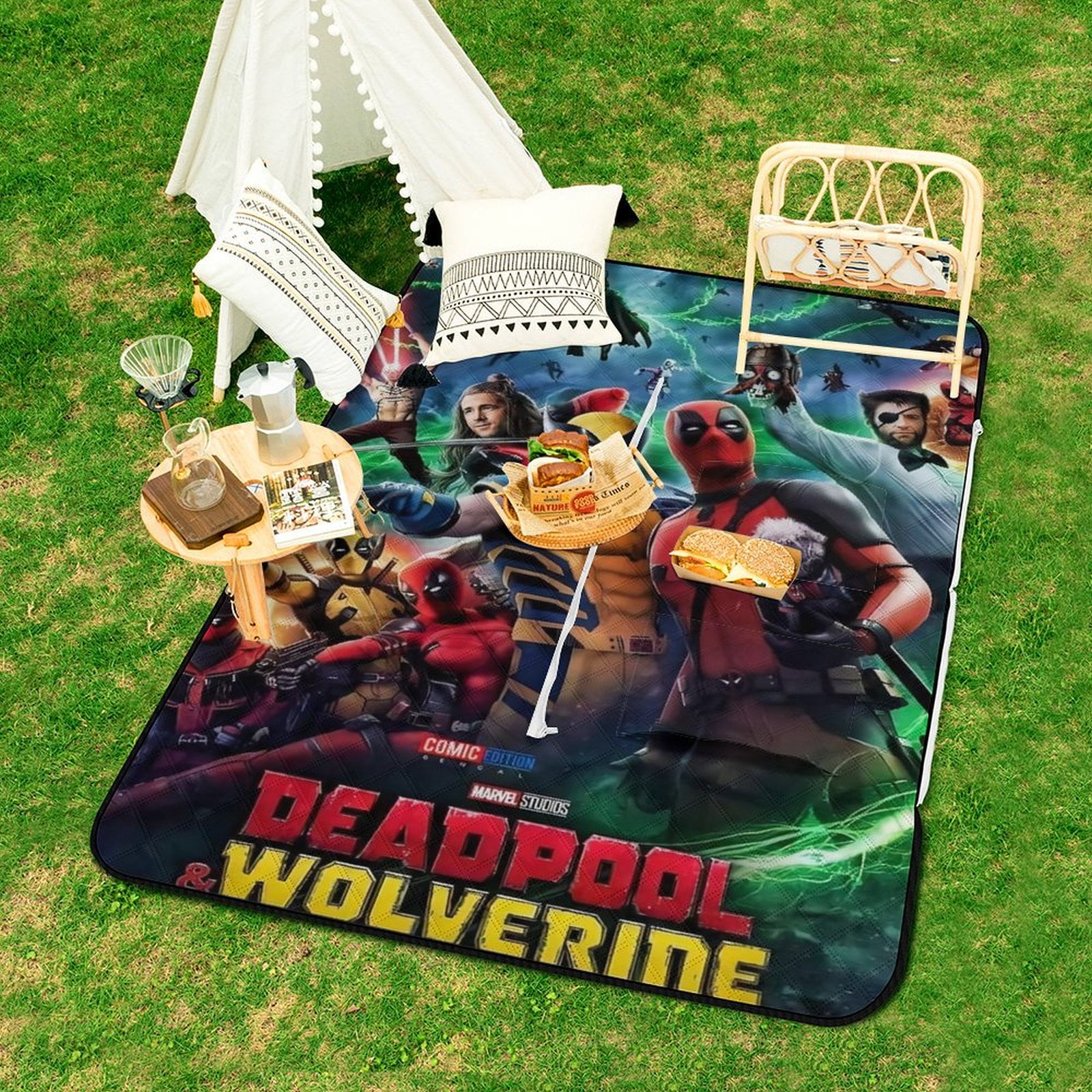 Deadpool & Wolverine Picnic Blankets 59"x39" Extra Large Outdoor ...