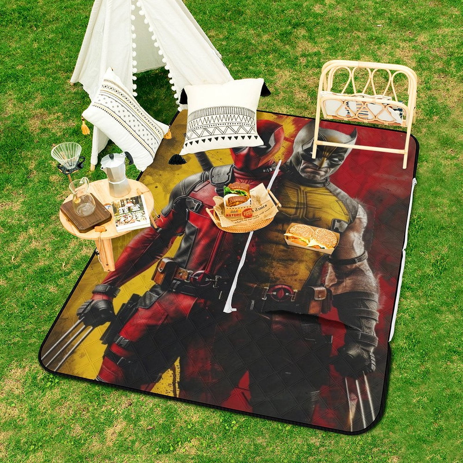 Deadpool & Wolverine Picnic Blankets Outdoor Blanket,59'x39' Extra ...