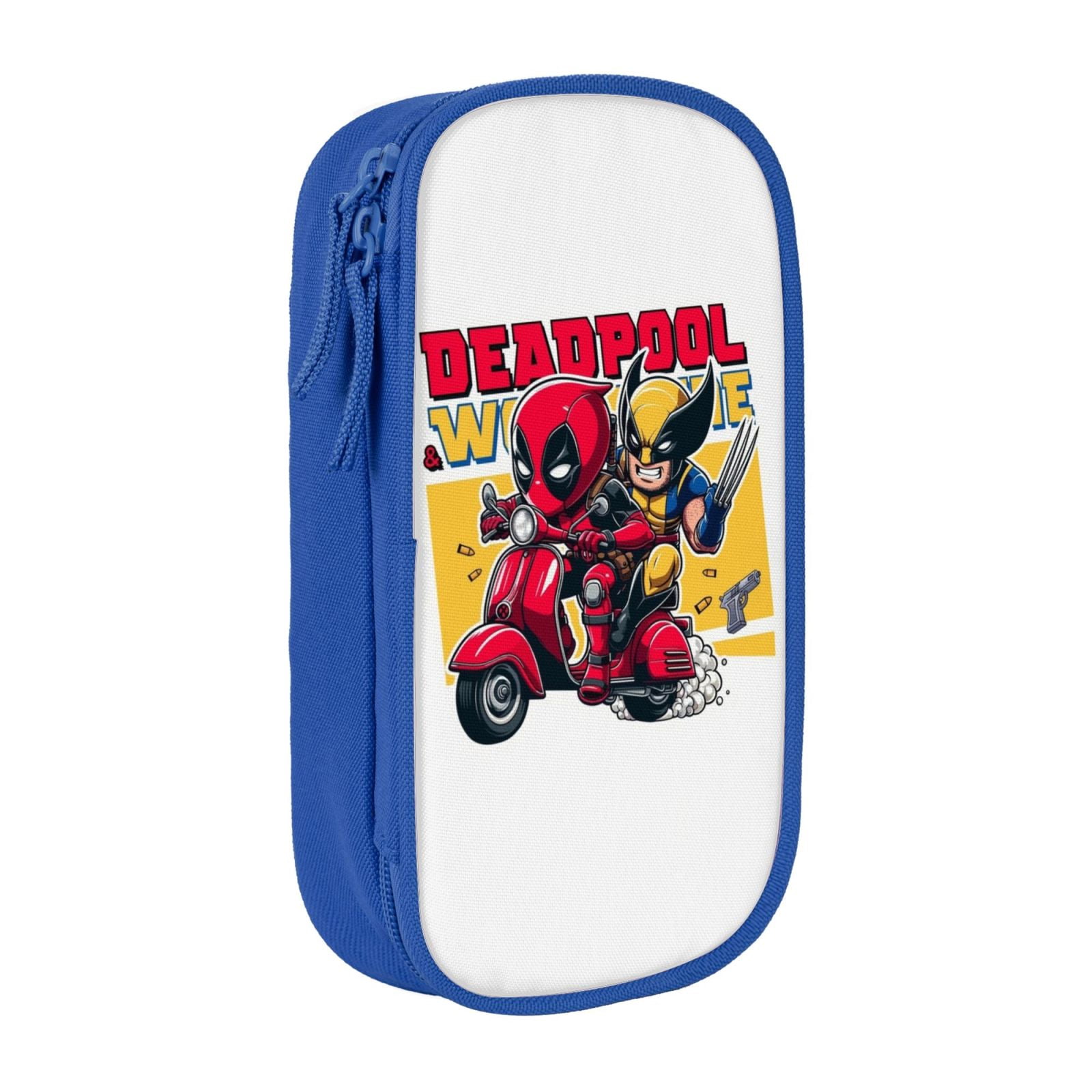 Deadpool & Wolverine Riding Vespa Pencil Case,Pencil Pouch,Extra Big ...