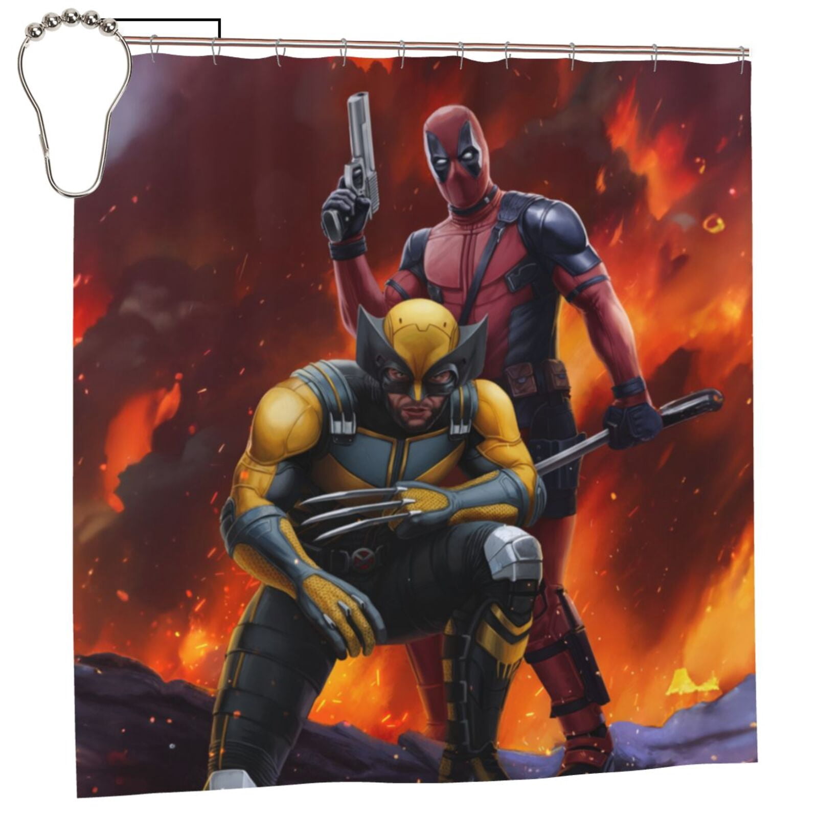 Deadpool & Wolverine Shower Curtain For Bathroom Decor 72x72 Inch ...