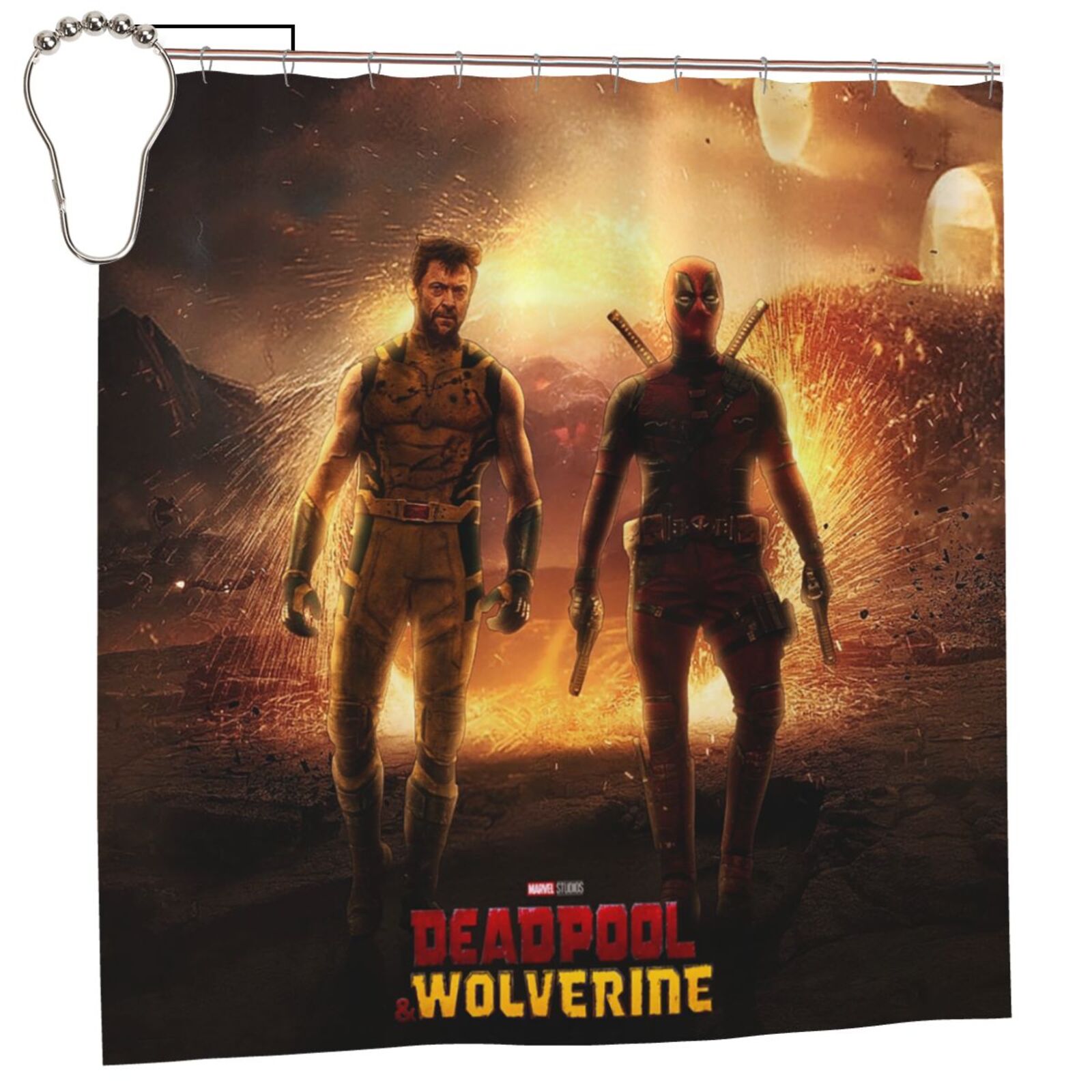 Deadpool & Wolverine Shower Curtain, Funny Anime Shower Curtain Sets ...