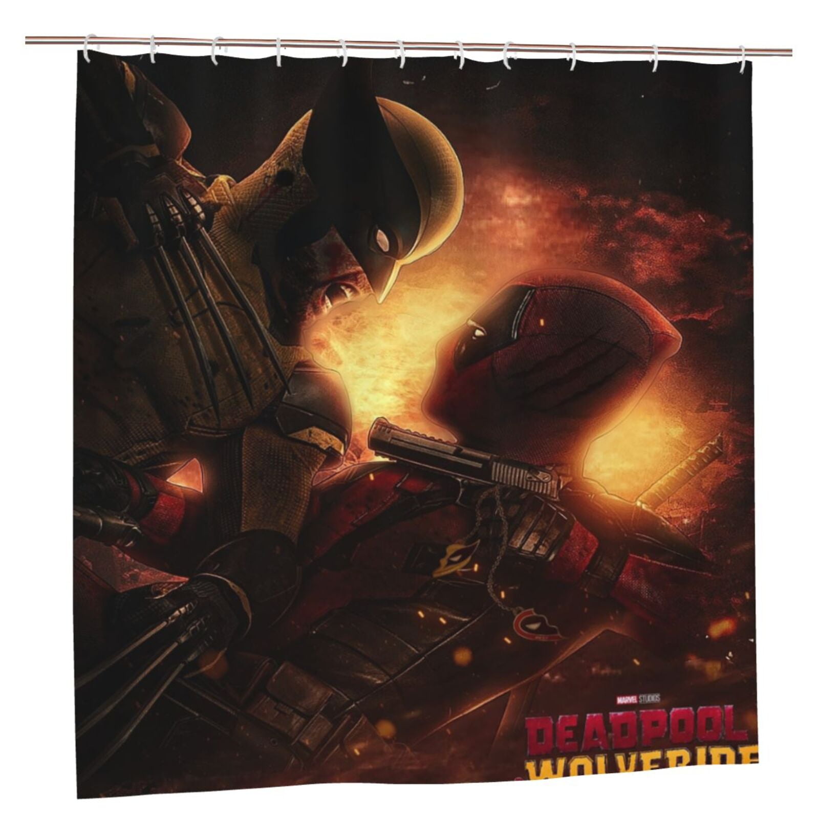Deadpool & Wolverine Shower Curtain, Funny Anime Shower Curtain Sets ...