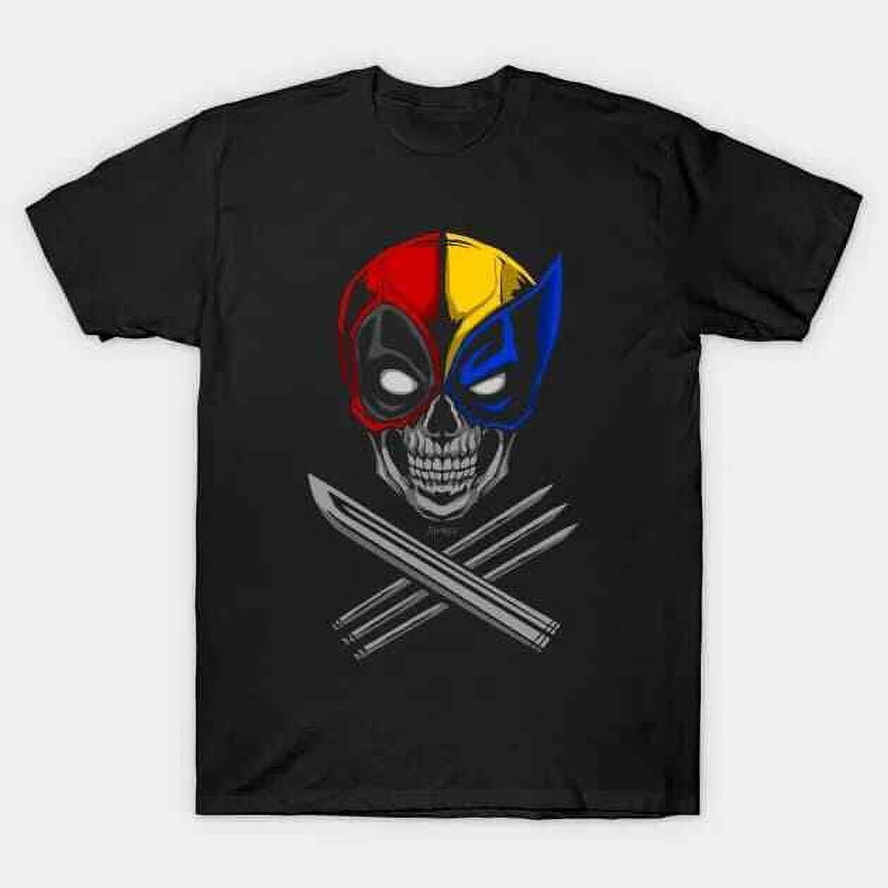 Deadpool & Wolverine Skull Superheroes Best Friends Halloween Tshirt ...