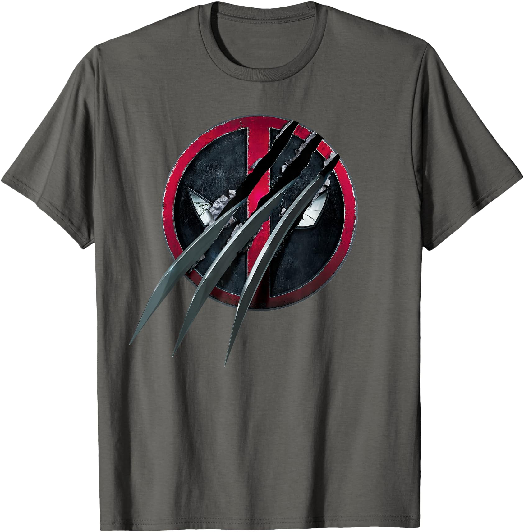 Deadpool & Wolverine Slashed Icon with Claws DTG Print Unisex T-Shirt ...
