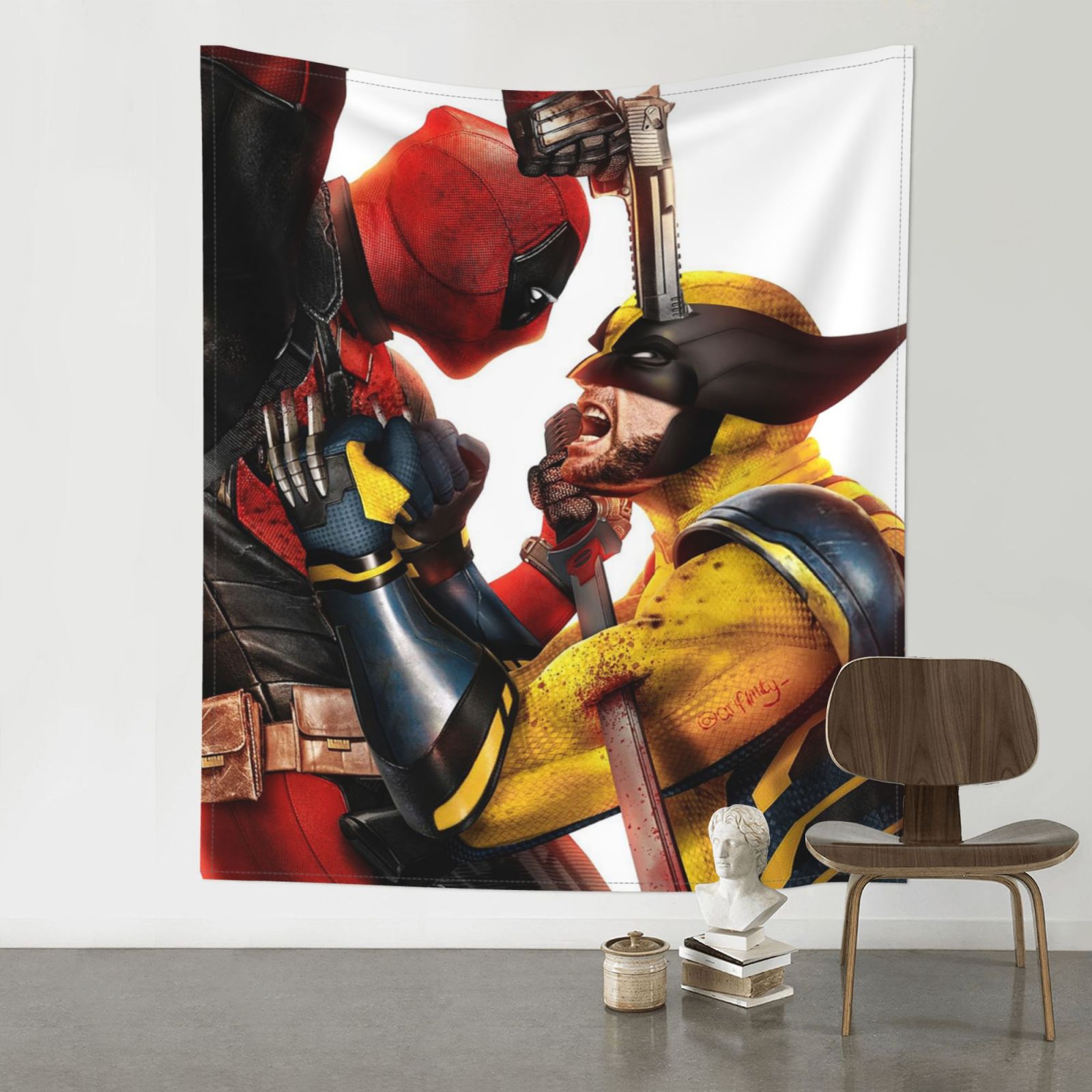 Deadpool & Wolverine Wall Tapestry Cartoon Poster Wall Hanging Tapestry ...