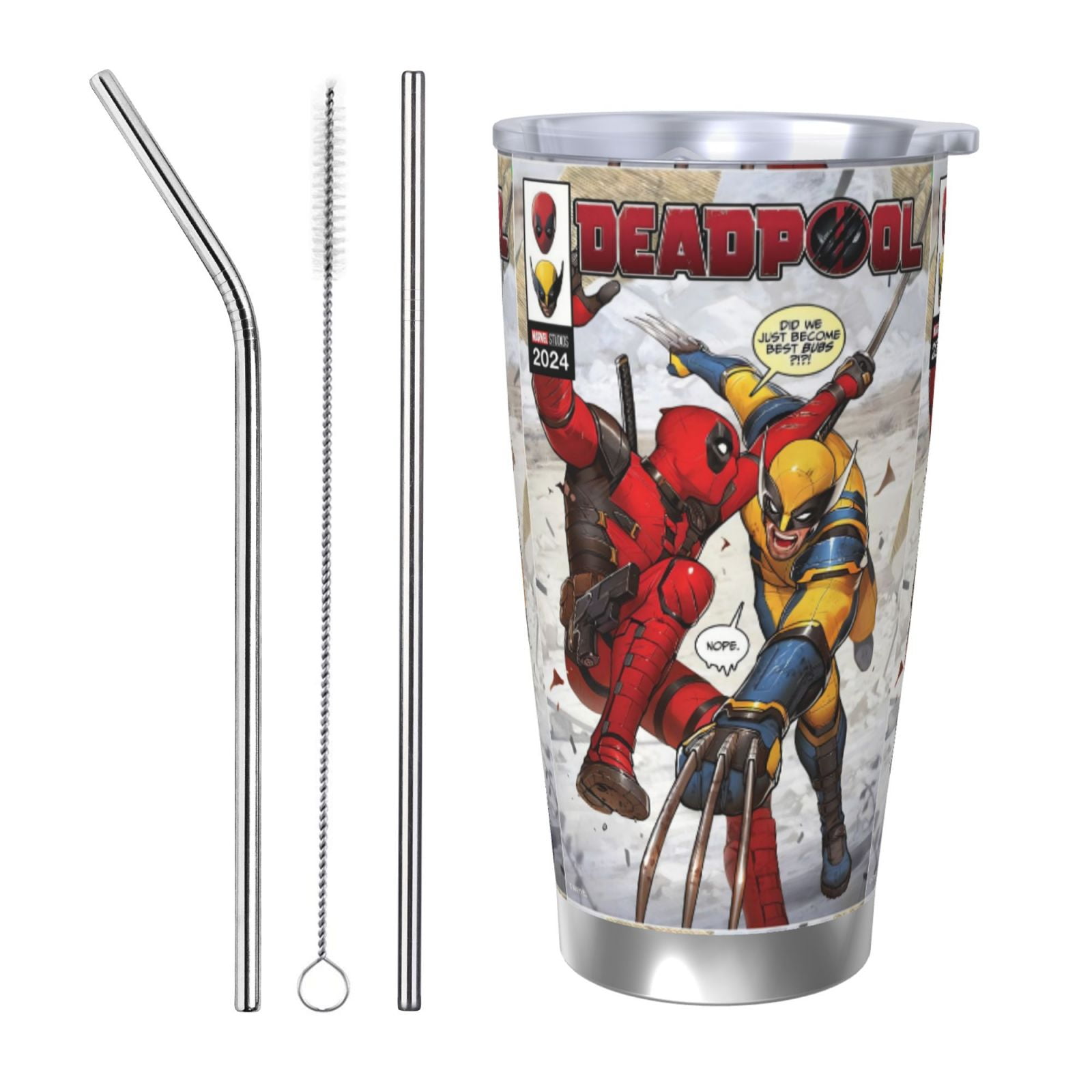 Deadpool & Wolverine Water Bottle 20oz,Deadpool & Wolverine Coffee Cups ...