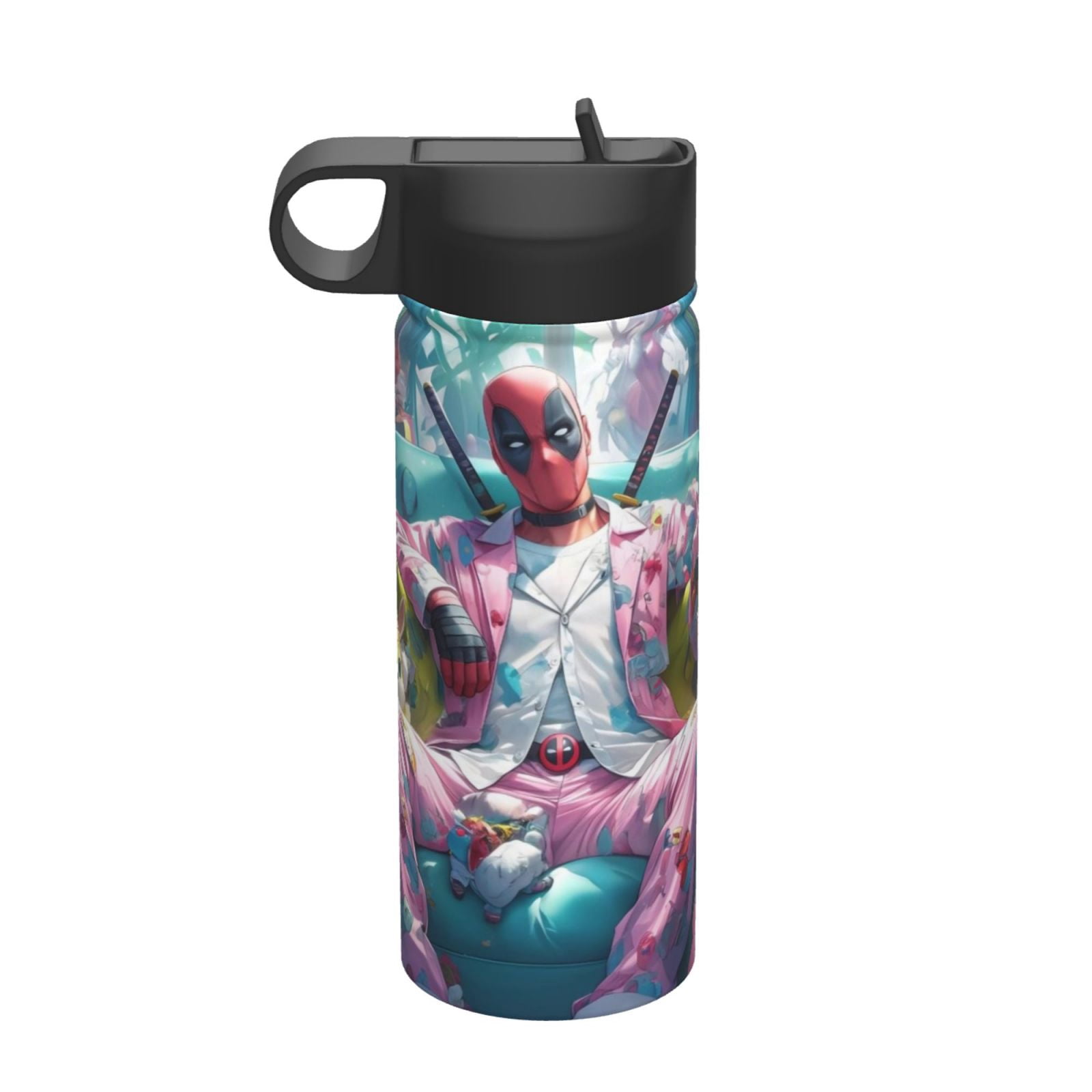 Deadpool Wolverine Water Bottle, Cute Pattern Stainless Steel Vacuum ...