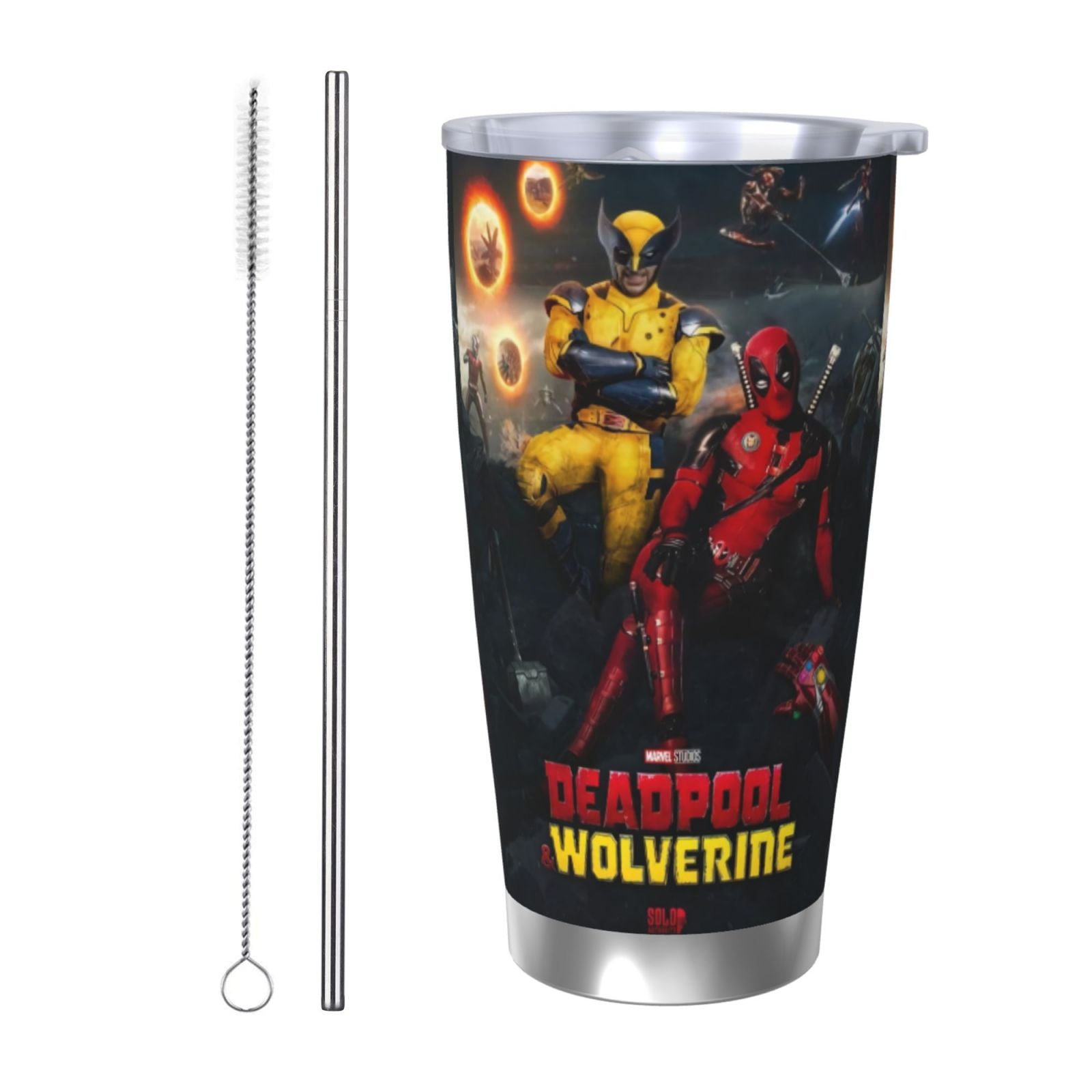 Deadpool & Wolverine Water Bottle,Travel Coffee Mug,Tumbler with Flip ...