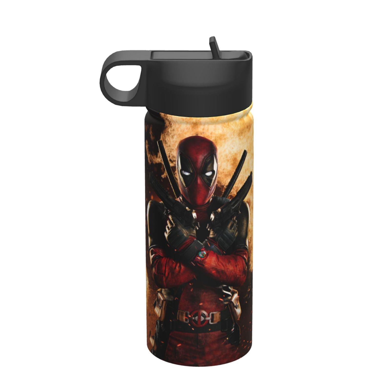 Deadpool Wolverine Water Bottle with Straw Lid 18 Oz Stainless Steel ...