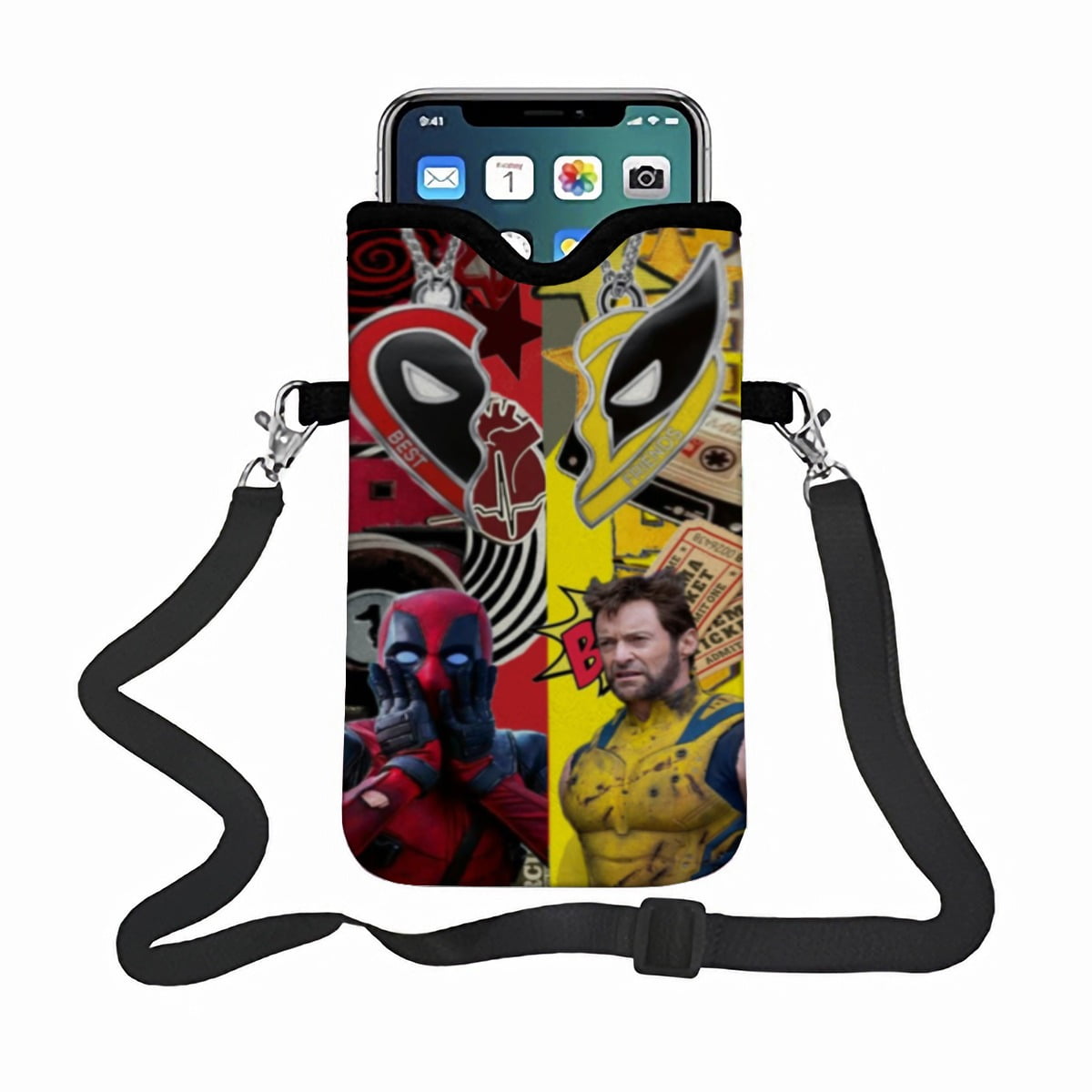 Deadpool Wolverine X-menand crossbody phone holder, equipped with an ...