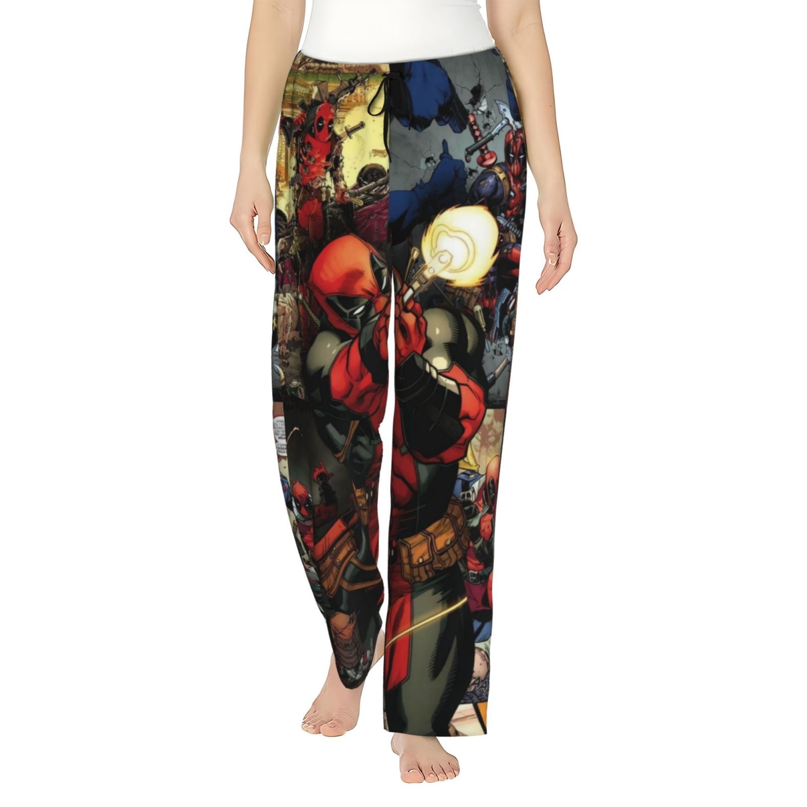 Deadpool Women's Pajama Pants, Comfy All Over Print Lounge Pants Casual ...