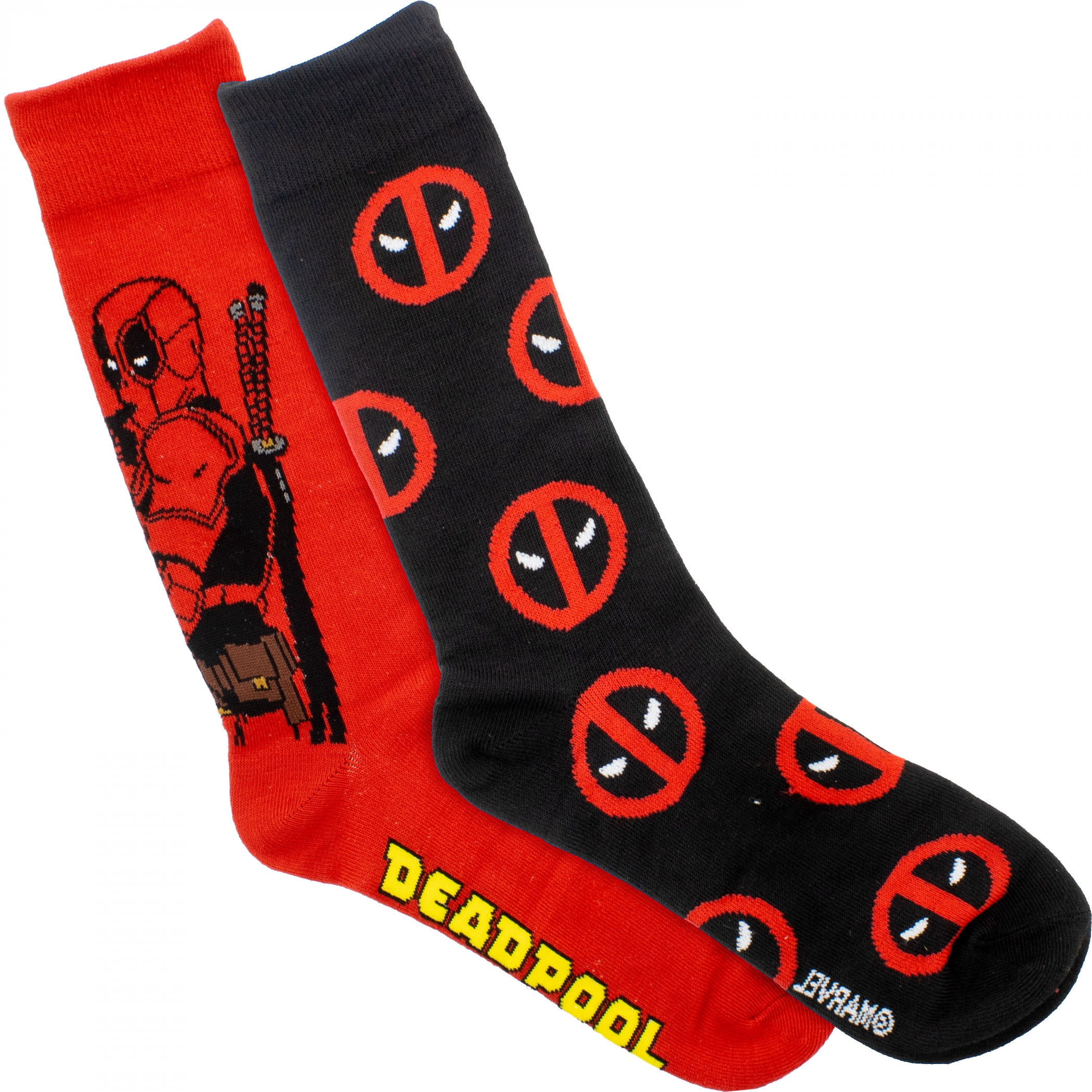 Deadpool Worst Hero Crew Socks 2-Pair Pack Box Set - Walmart.com
