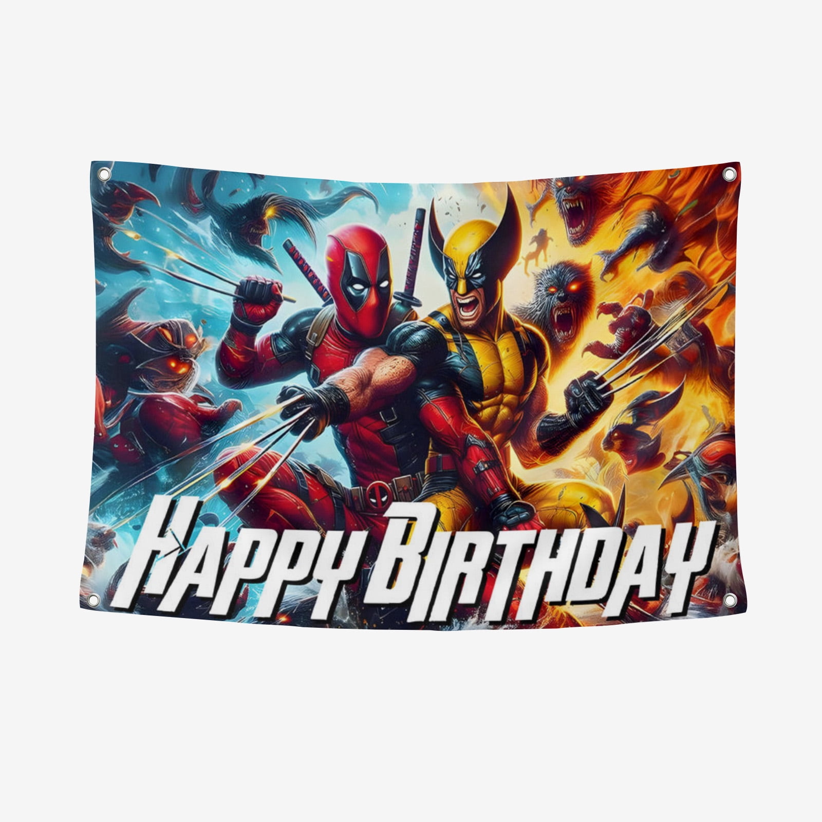 Deadpool and Wolverine Banner Background Backdrop 3.28*4.92FT/100*150CM ...