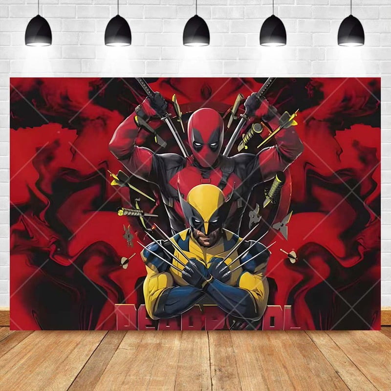 Deadpool and Wolverine Birthday Party Background for boys Deadpool Baby ...