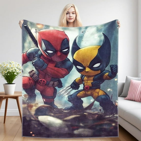 Deadpool and Wolverine Blanket Gifts Throw Fan for Girls Boys Kids Fan ...