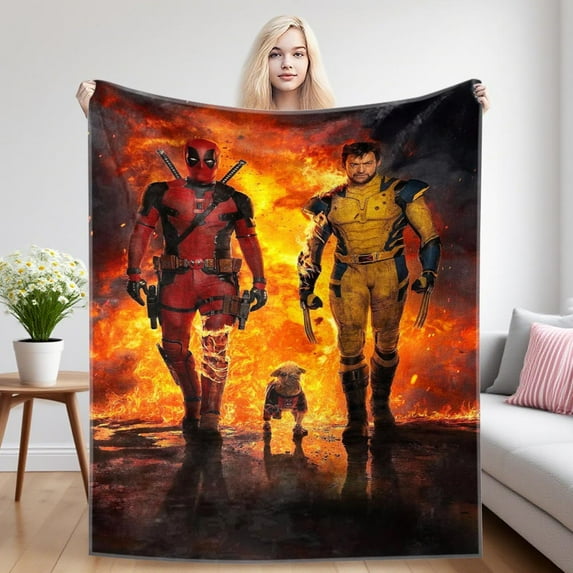 Deadpool and Wolverine Blankets Gift Throw Birthday Christmas 60"X80 ...