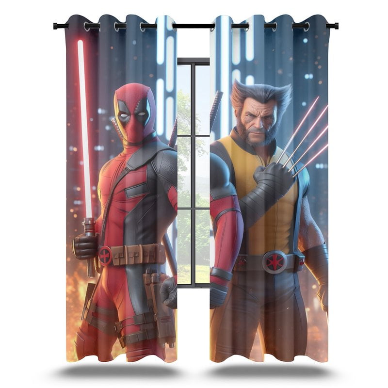Deadpool and Wolverine Curtains Anime Character Curtains for Boys ...