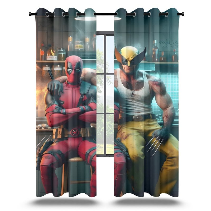 Deadpool and Wolverine Curtains Anime Character Curtains for Boys ...