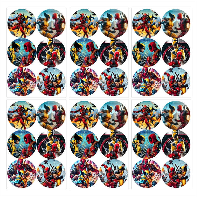 Deadpool and Wolverine Stickers Labels Birthday Party Favors Thank You ...