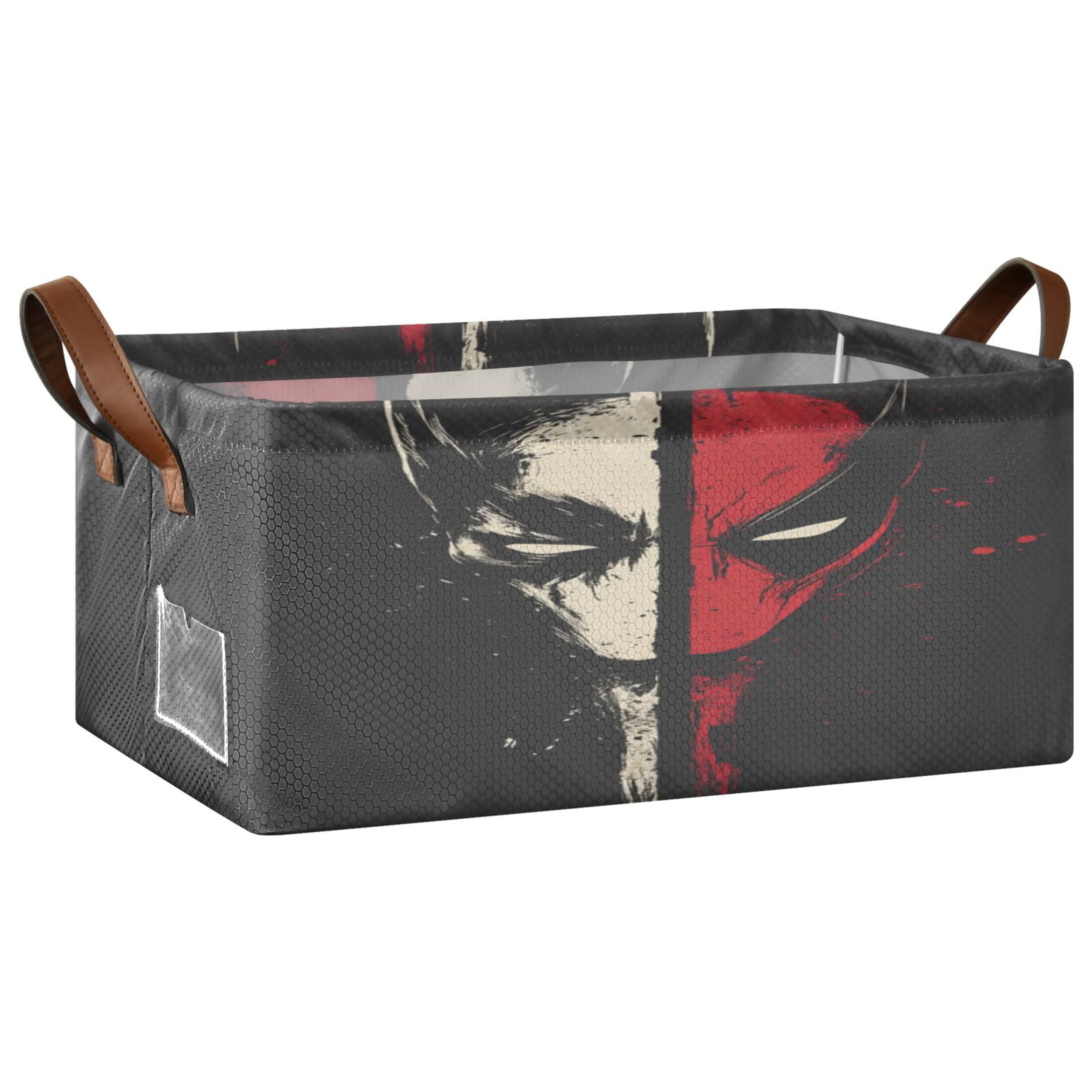Wobogo Red and White Mask Storage Basket Soccer Plaid Fabric Hoard Box ...