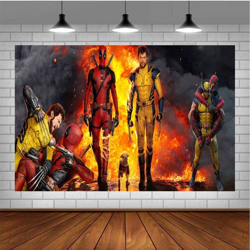 Deadpool and Wolverine Banner Poster Wall Decor Birthday Backdrop ...