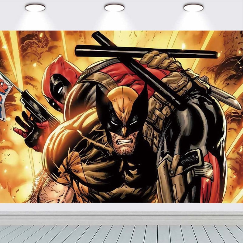 Deadpool and Wolverine Taspestry Wall Decor Birthday Banner Backdrop ...