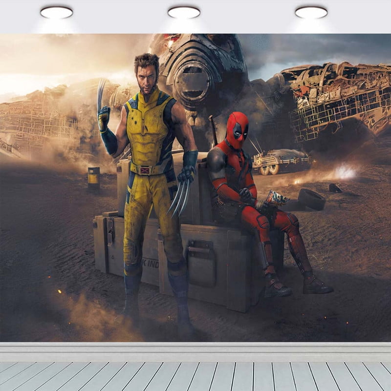 Deadpool vs Wolverine Birthday Banner Backdrop Background Taspestry ...