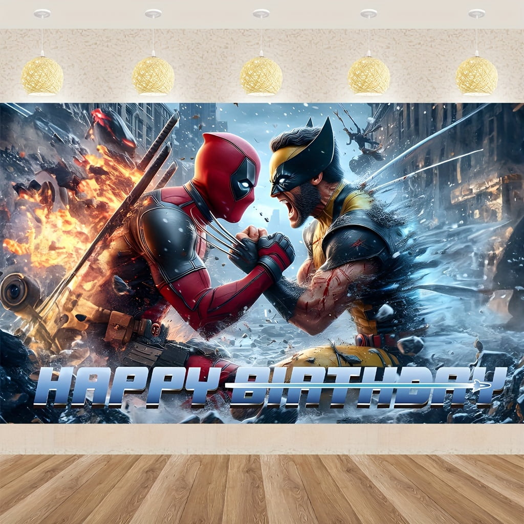 Deadpool vs Wolverine Party Supplies Decoration Backdrop Background ...