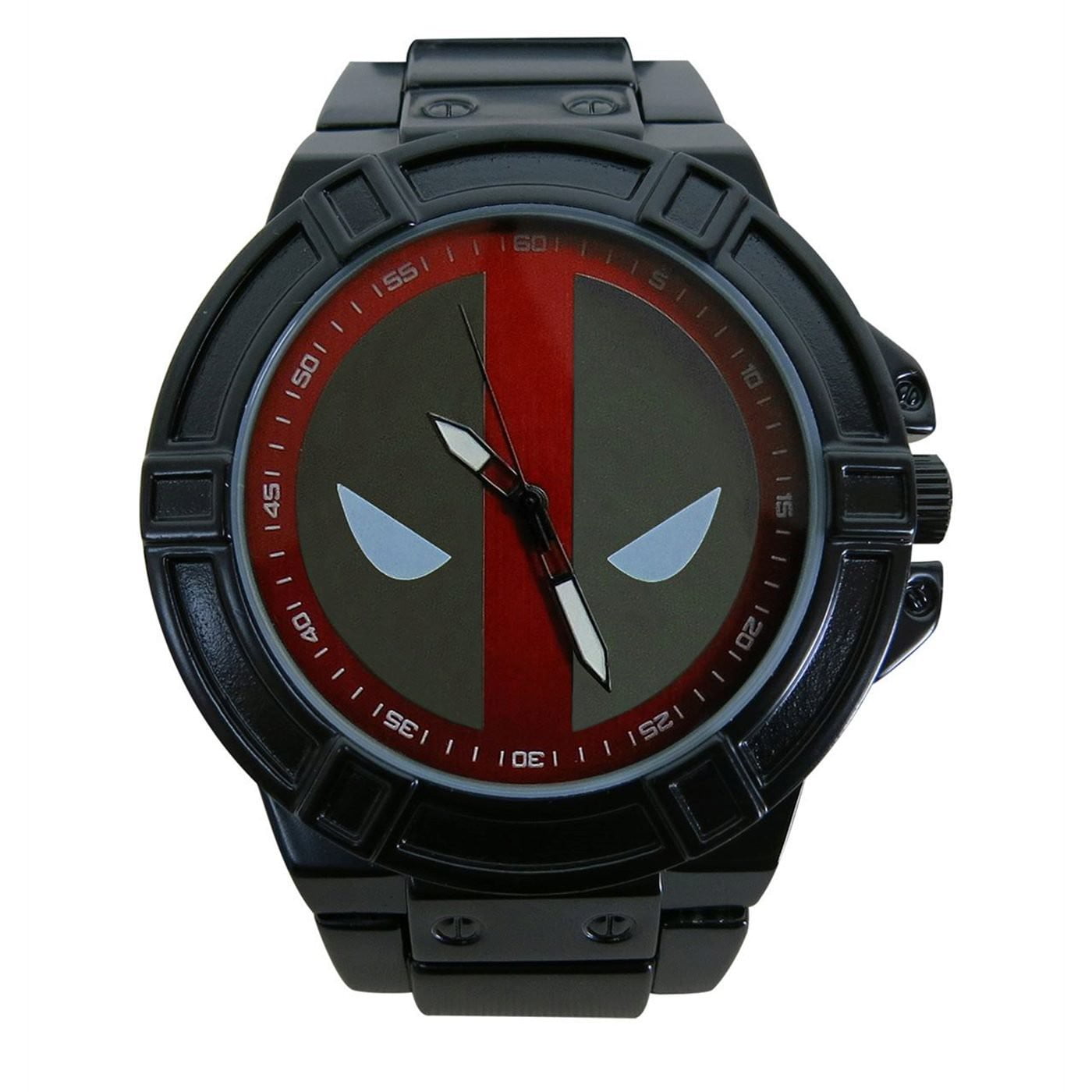 Deadpool wtchdpsymmet Deadpool Symbol Black Watch with Metal Band ...