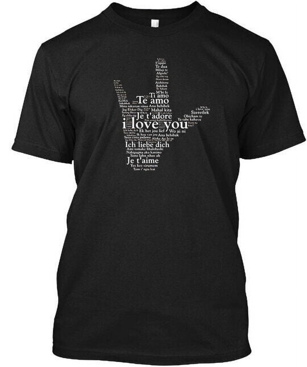 Deaf American Sign Language Asl I Love You T-Shirt Made in the USA Size ...