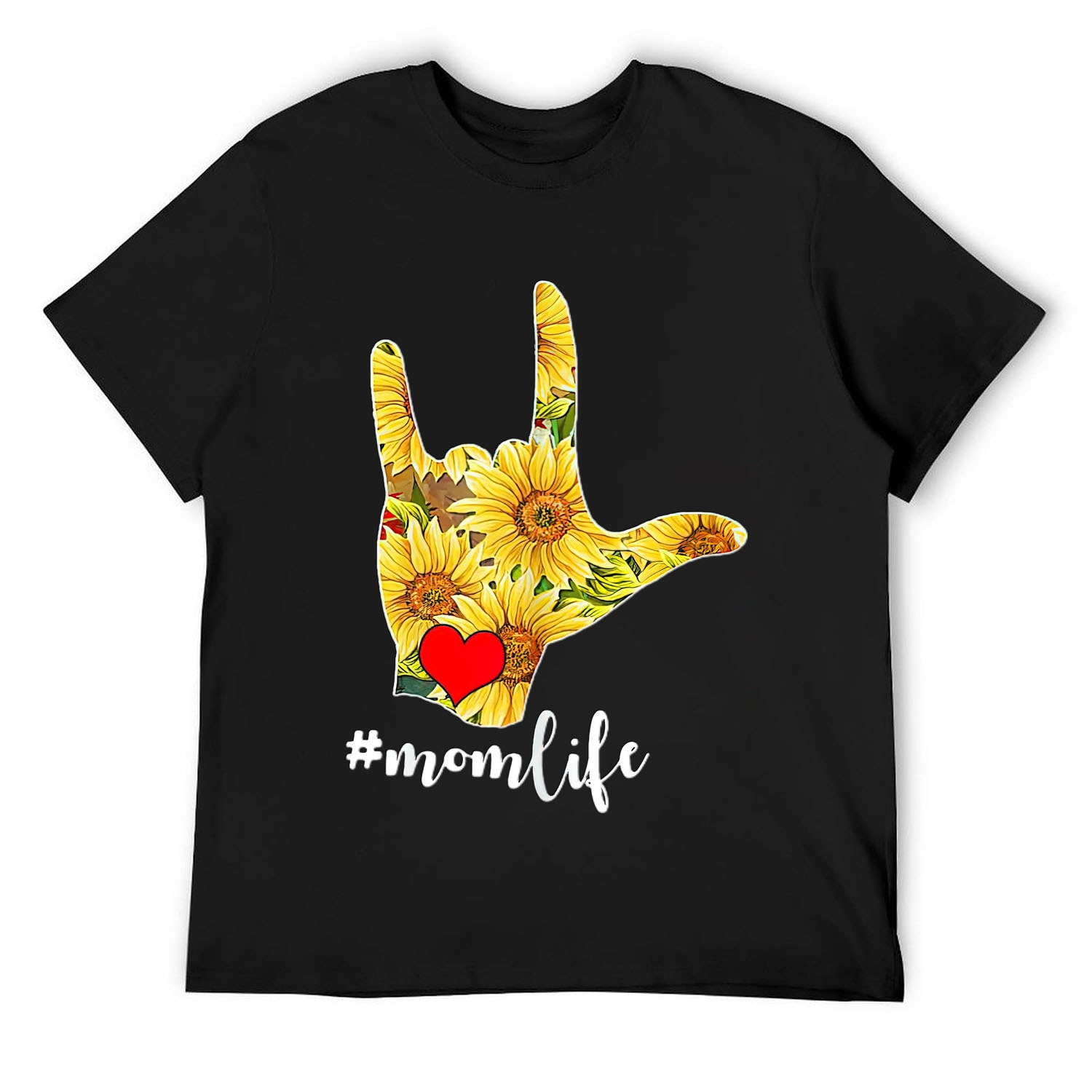 Deaf Awareness ASL Sign Language Sunflower Mom Wife T-Shirt - Walmart.com