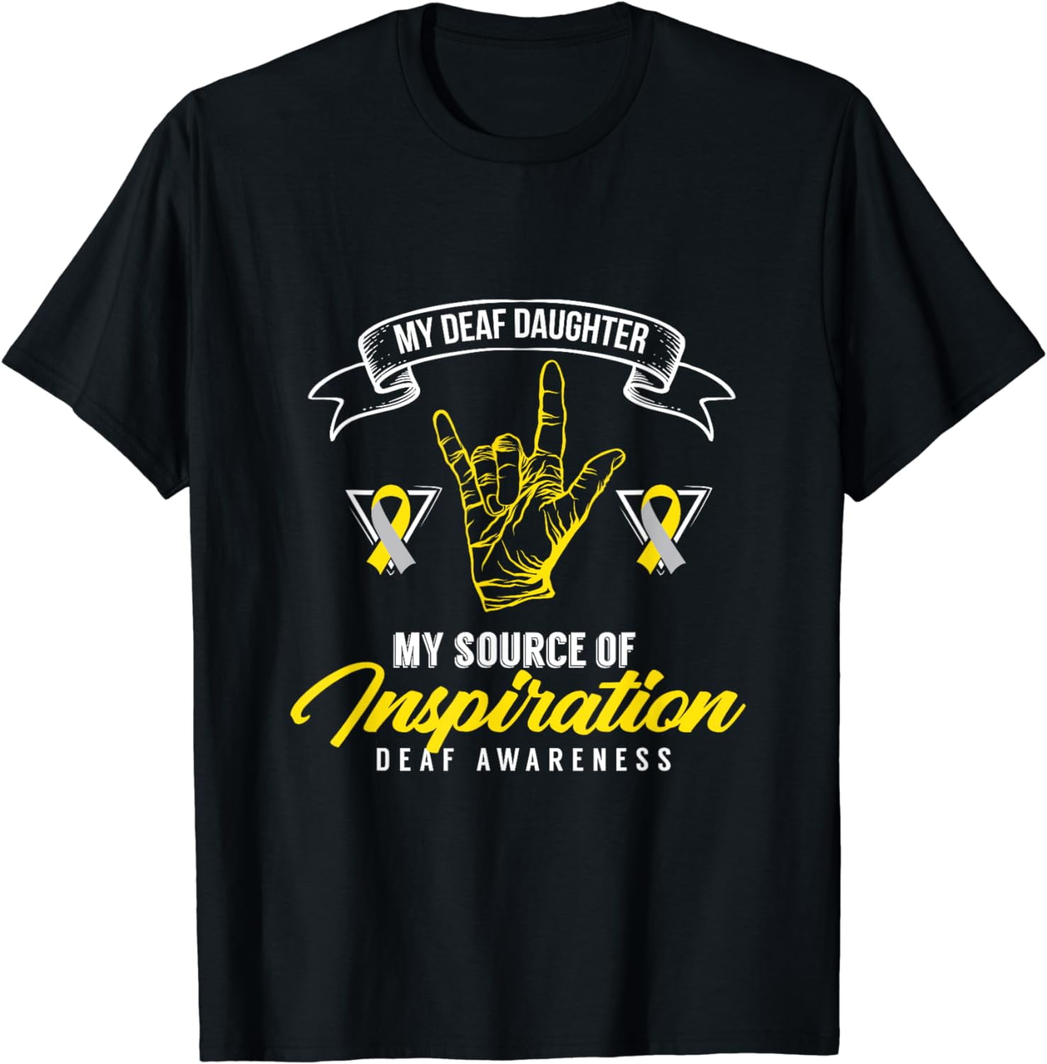 Deaf Awareness Daughter Deafness Hearing Loss Warrior T-Shirt - Walmart.com