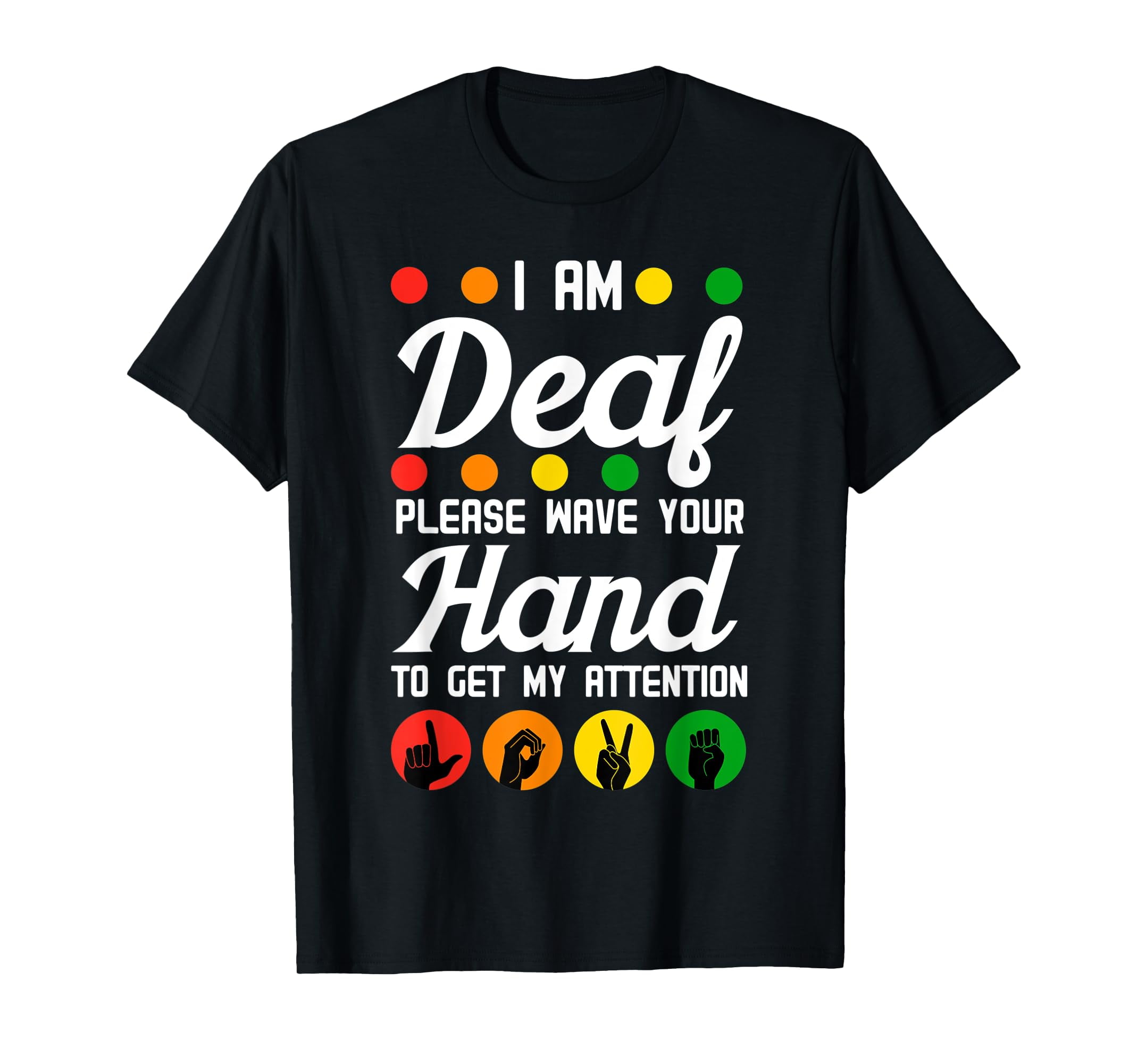 Deaf Awareness Hearing Aid Implant ASL Wave Your Hand T-Shirt - Walmart.com