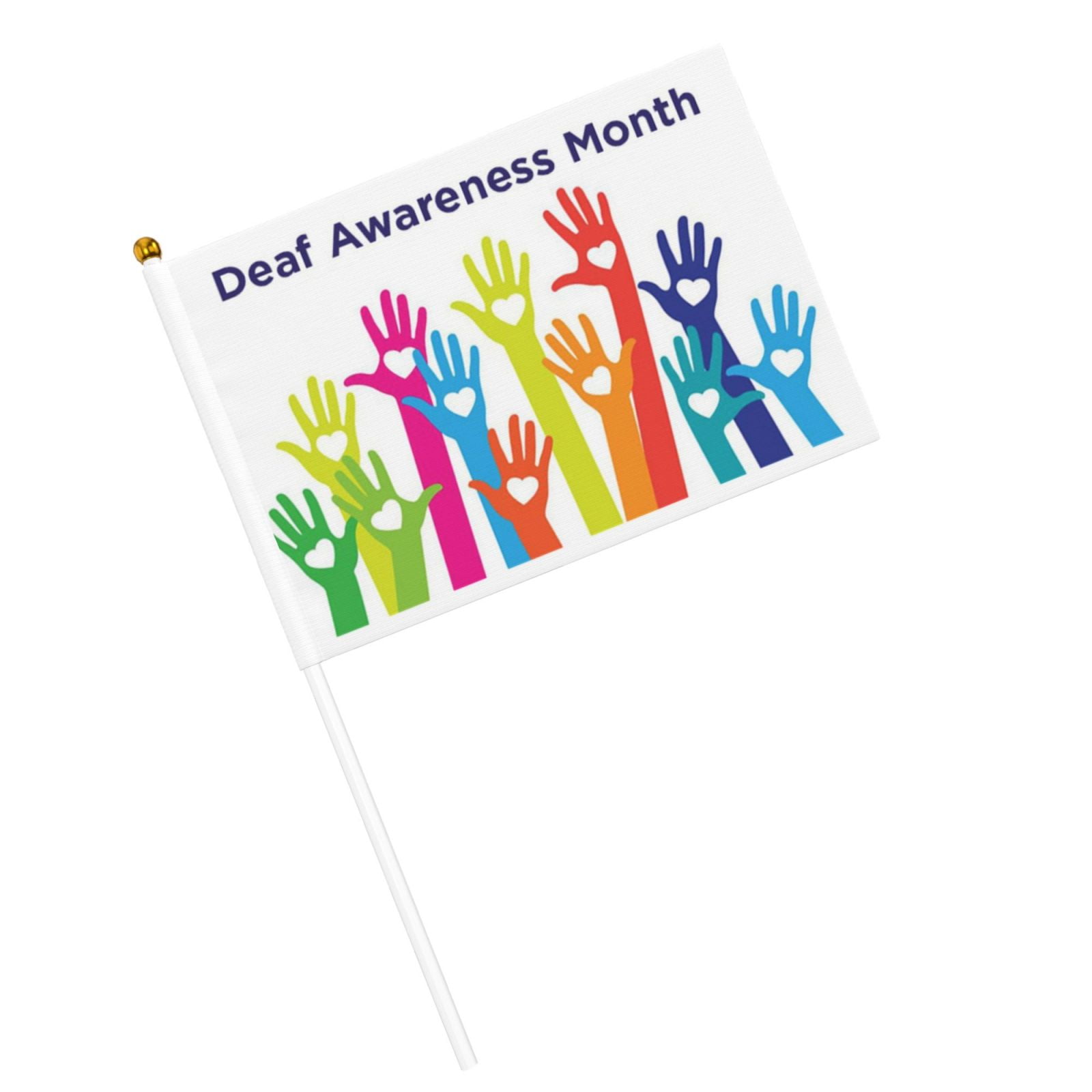 Deaf Awareness Month Hearing Loss Month Flag Small Mini Hand Held Flags ...