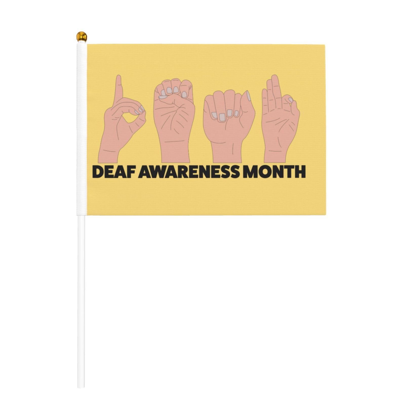 Deaf Awareness Month Hearing Loss Month Flag Small Mini Hand Held Flags ...