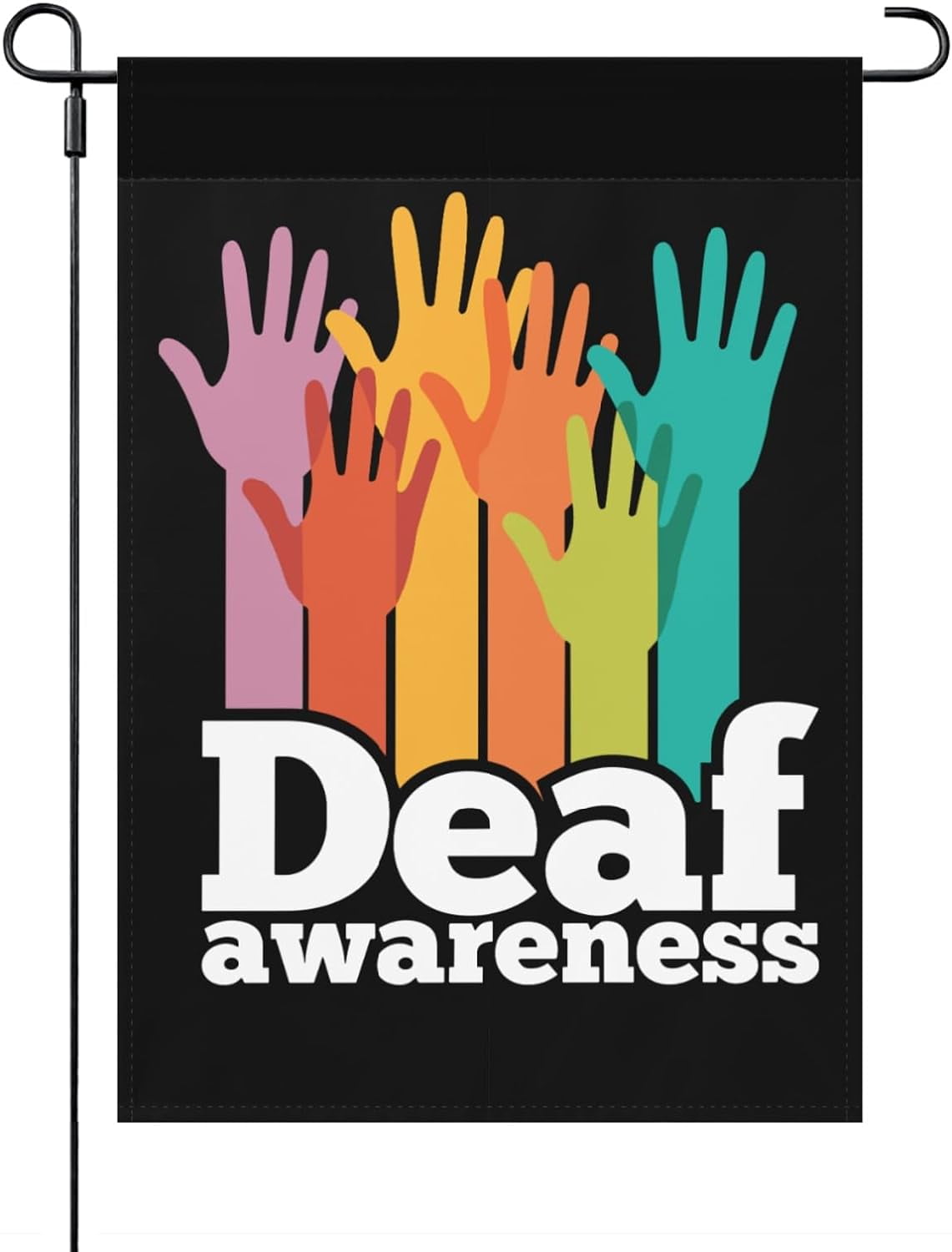Deaf Awareness Sign Language Outdoor Flag Double SidedRetro Yard Flag ...