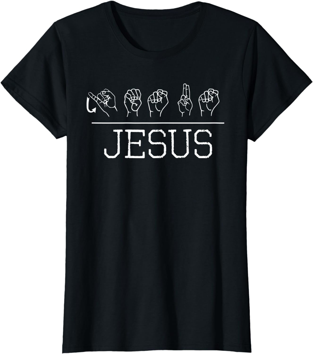 Deaf Christian Faith Name of Jesus ASL Sign Language Shirt T-Shirt ...