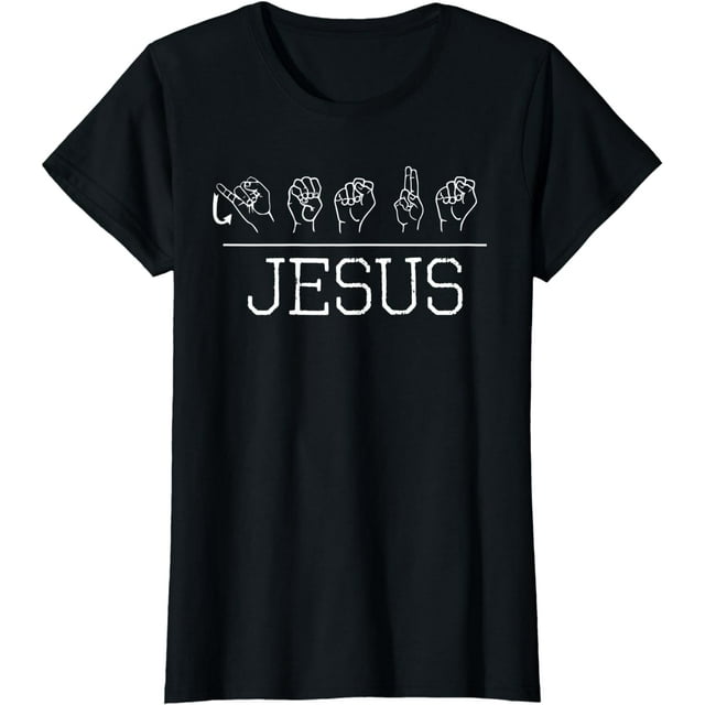 Deaf Christian Faith Name of Jesus ASL Sign Language Shirt T-Shirt ...