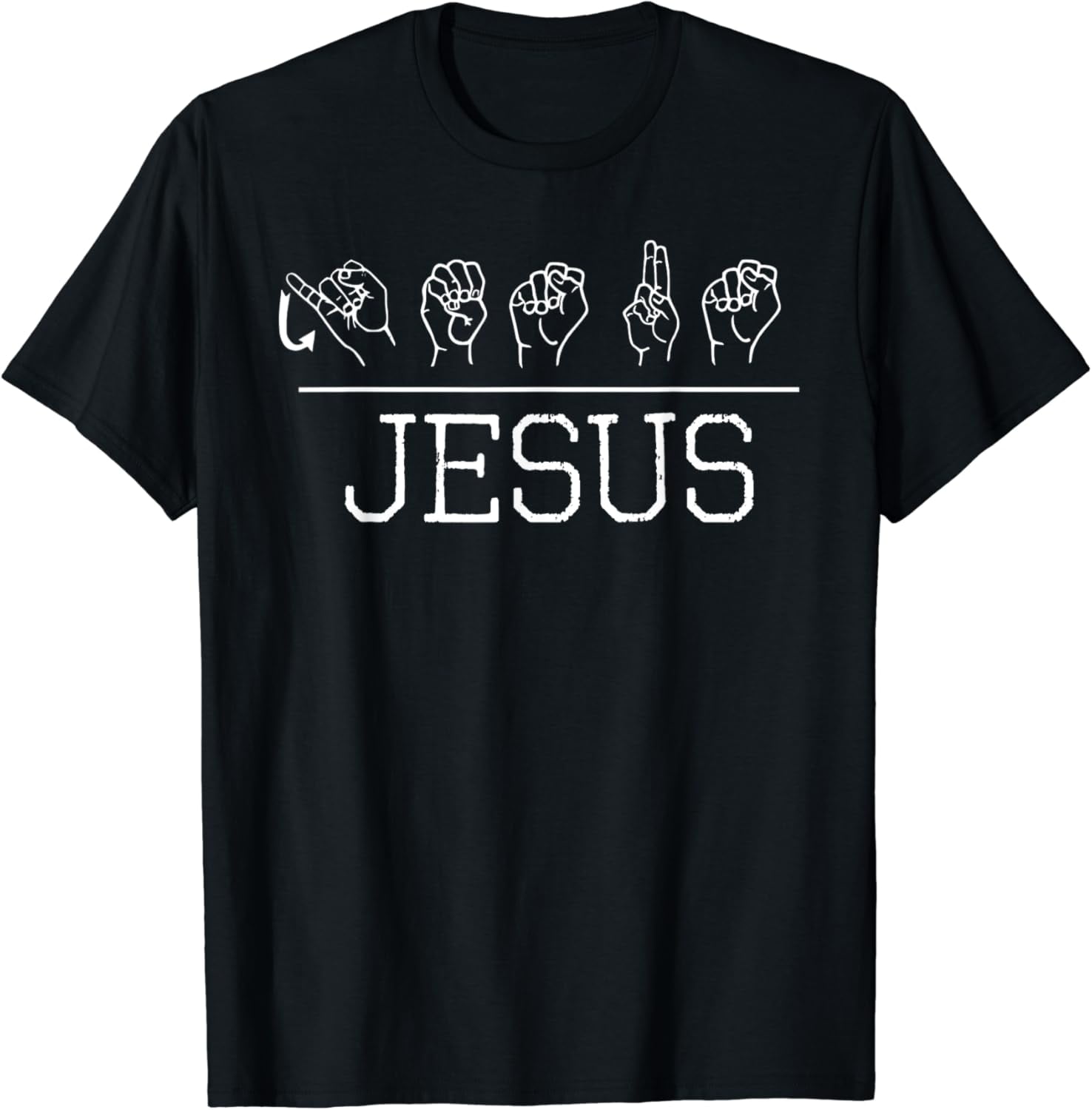 Deaf Christian Faith Name of Jesus ASL Sign Language Shirt T-Shirt ...
