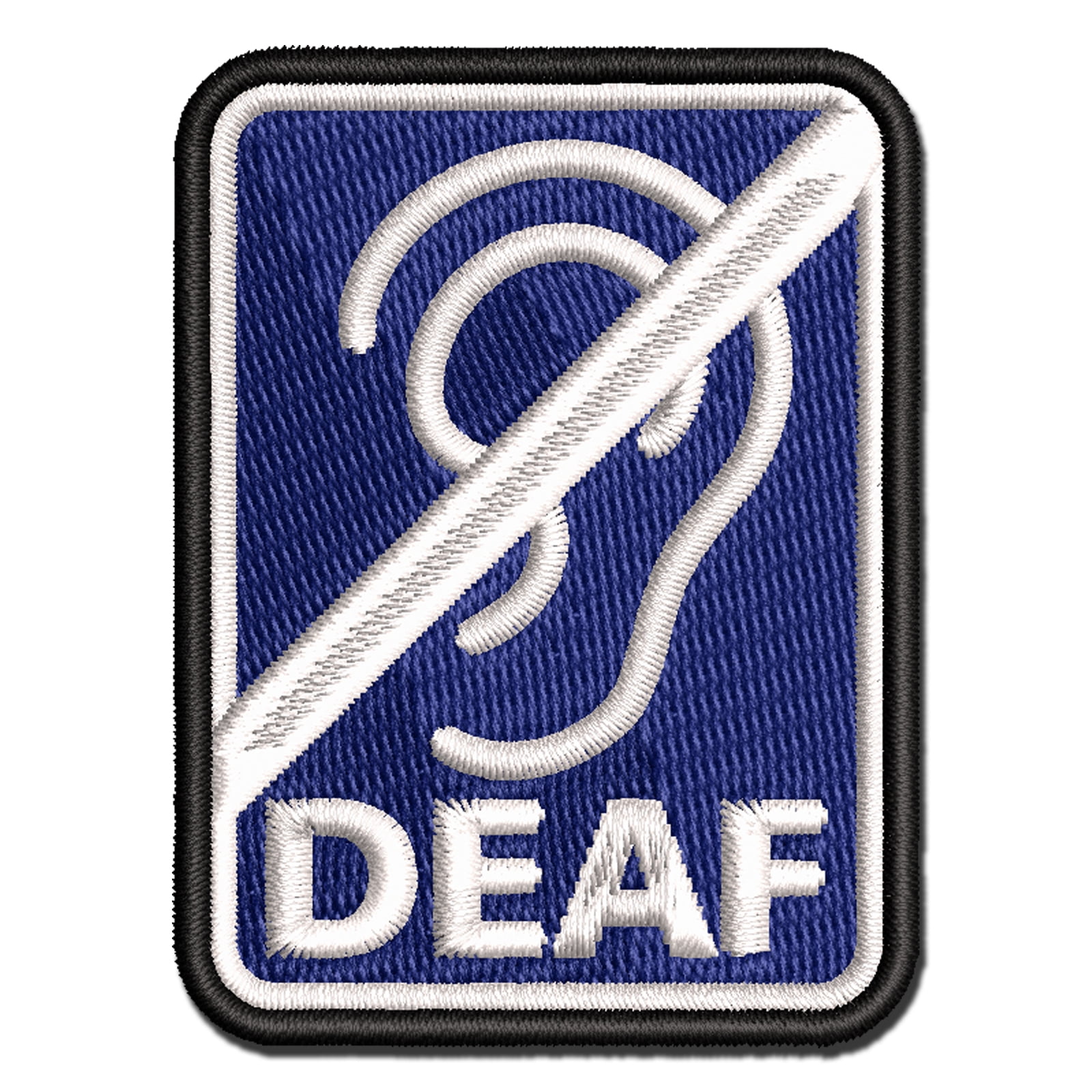 Deaf Hearing Loss Ear Applique Multi-Color Embroidered Hook & Loop ...