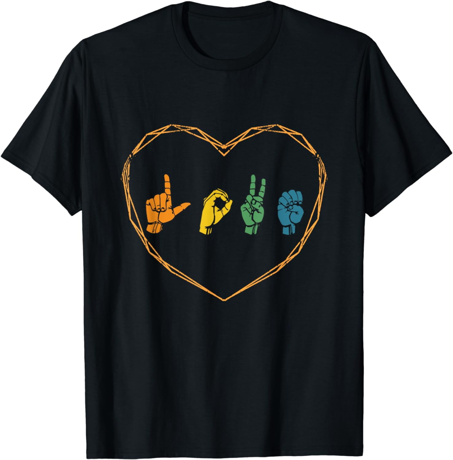 Deaf Mute Finger Sign T-Shirt ASL Love American Sign Language Gifts ...