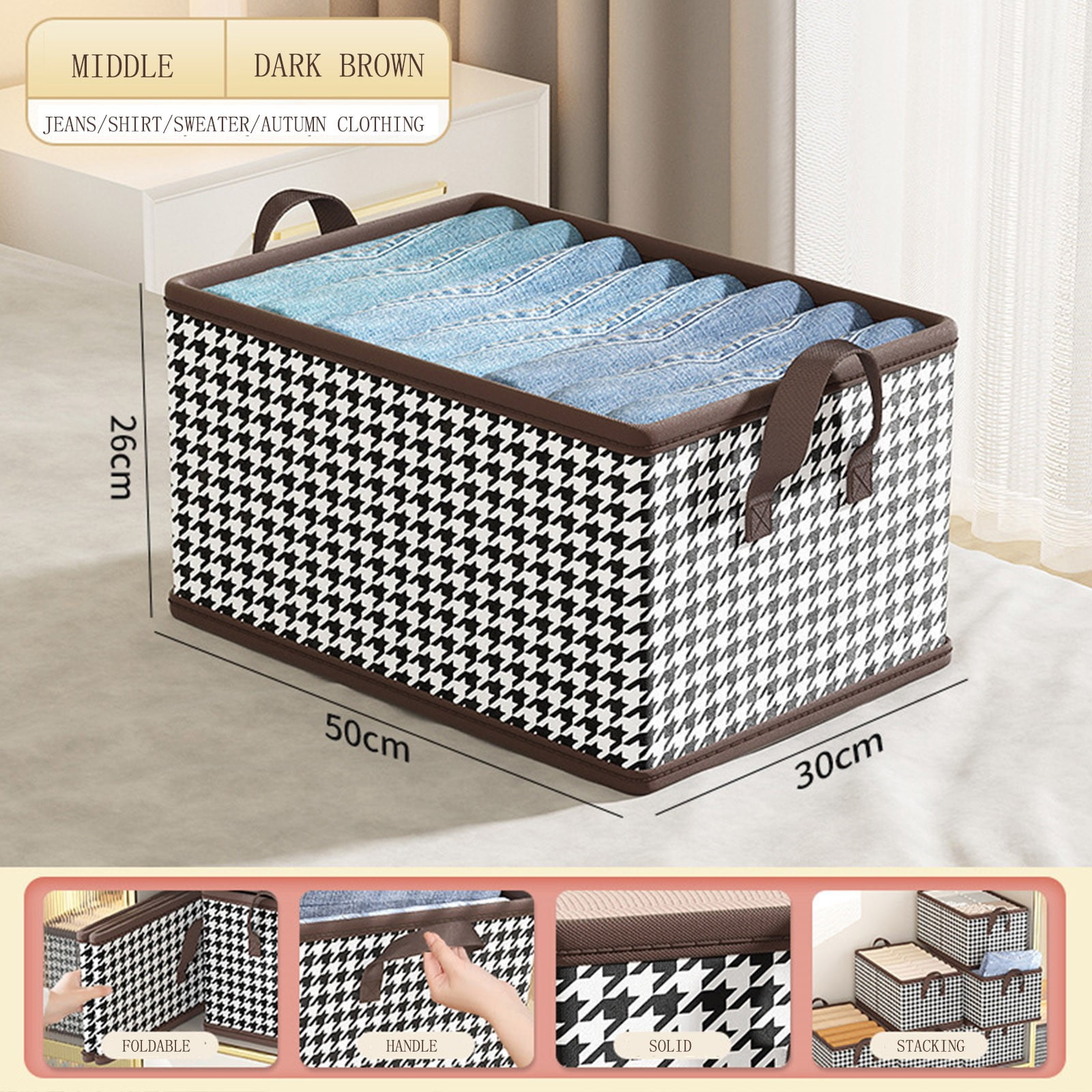 Deagia Storage Bins Clearance Folding Wardrobe Storage Box Sweater ...