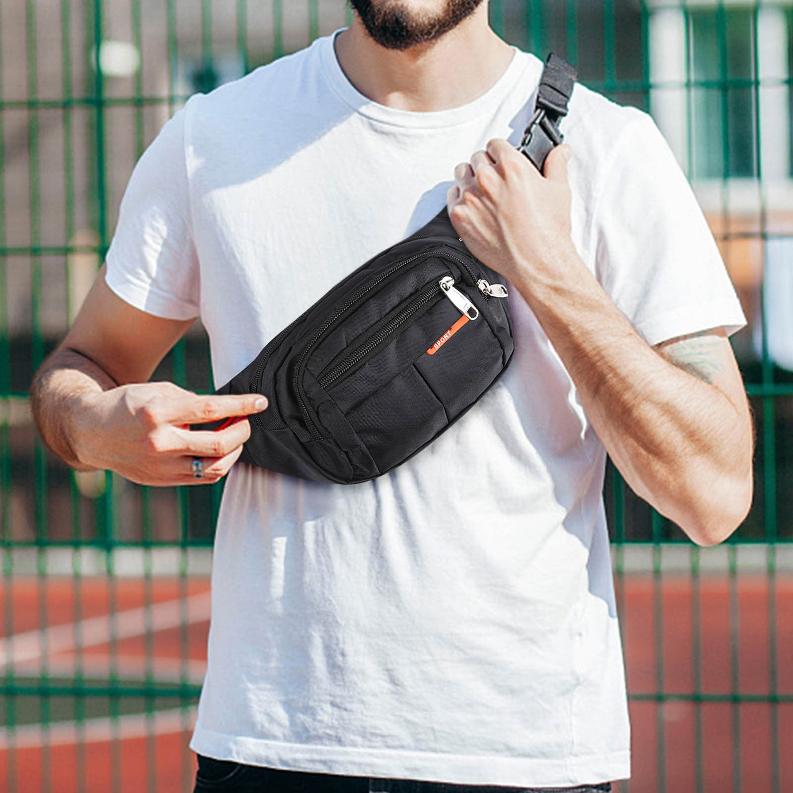 Deagia Storage Bins Clearance Men's Canvas Sports Waist Bag Casual ...