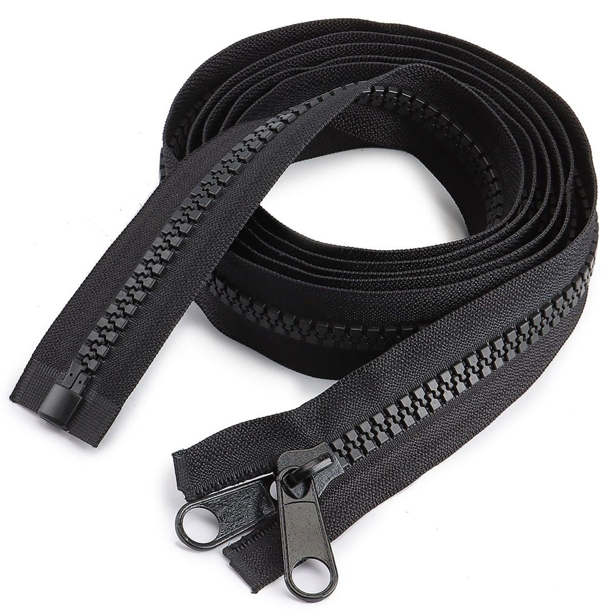 Deago #10 39" Separating Large Plastic Zippers Black Tape with Double ...