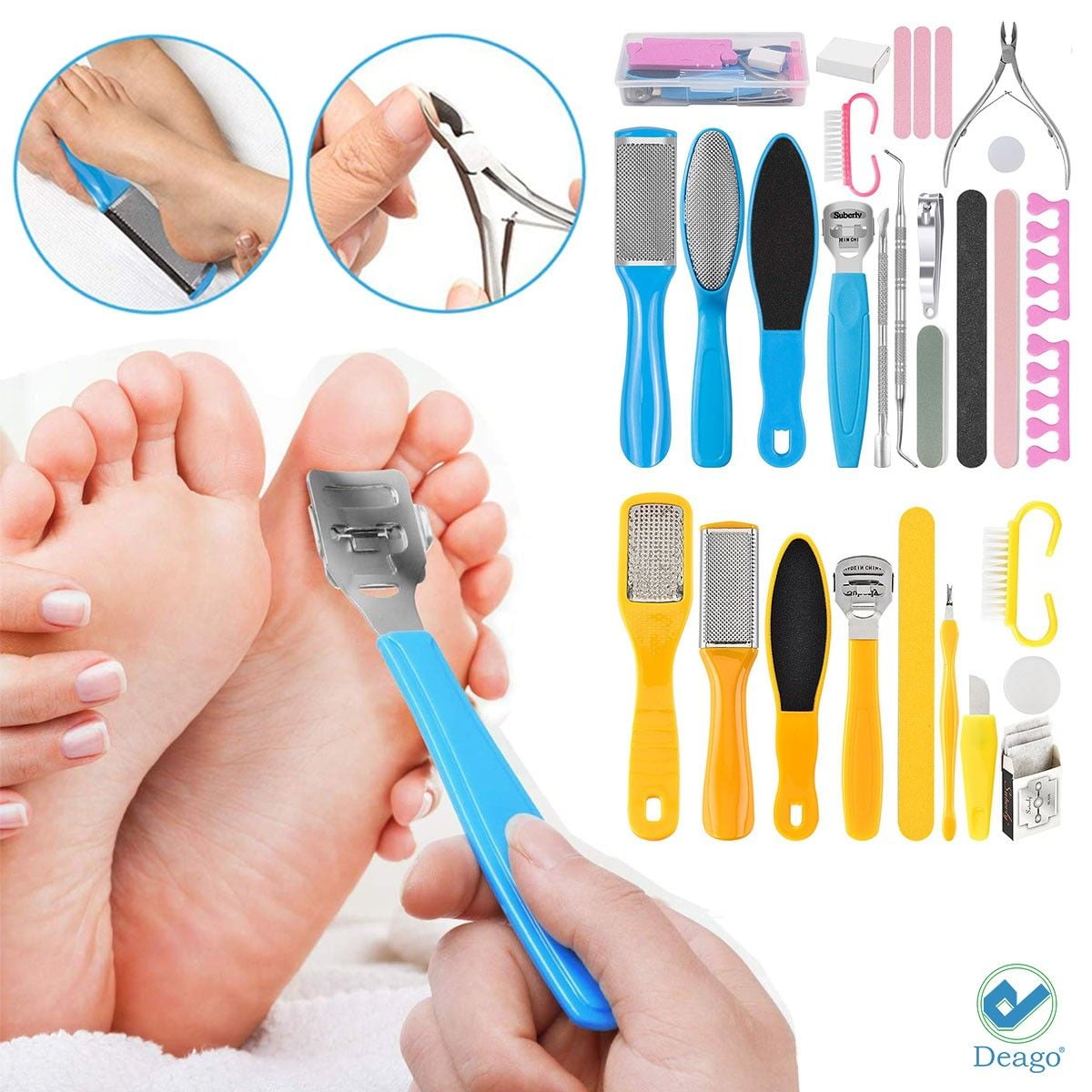 Deago 10Pcs Professional Pedicure Tools Set, Foot Care Kit Stainless ...